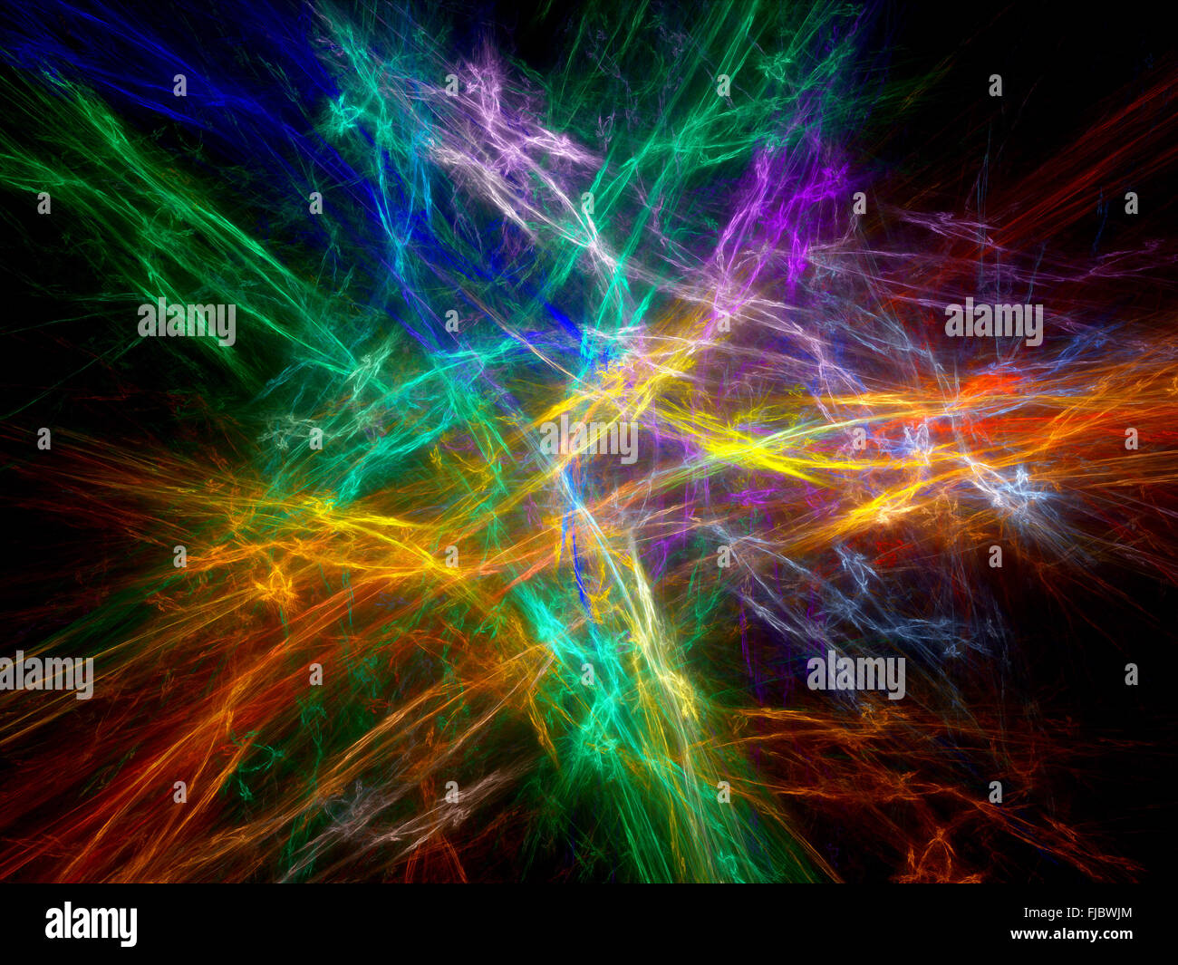 Colorful glowing plasma in space, computer generated abstract ...