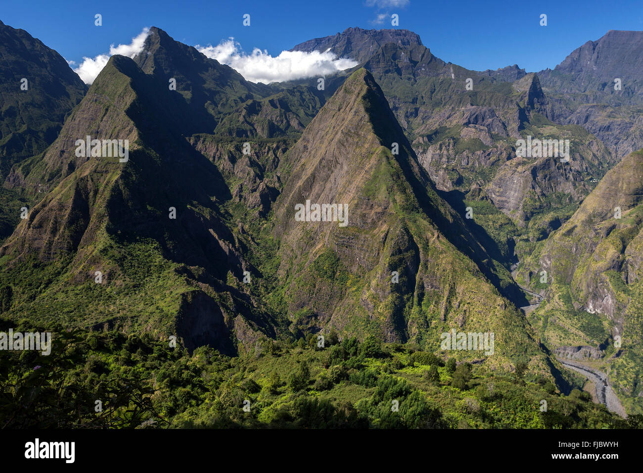 Overlooking the Cirque de Mafate, Réunion Stock Photo - Alamy