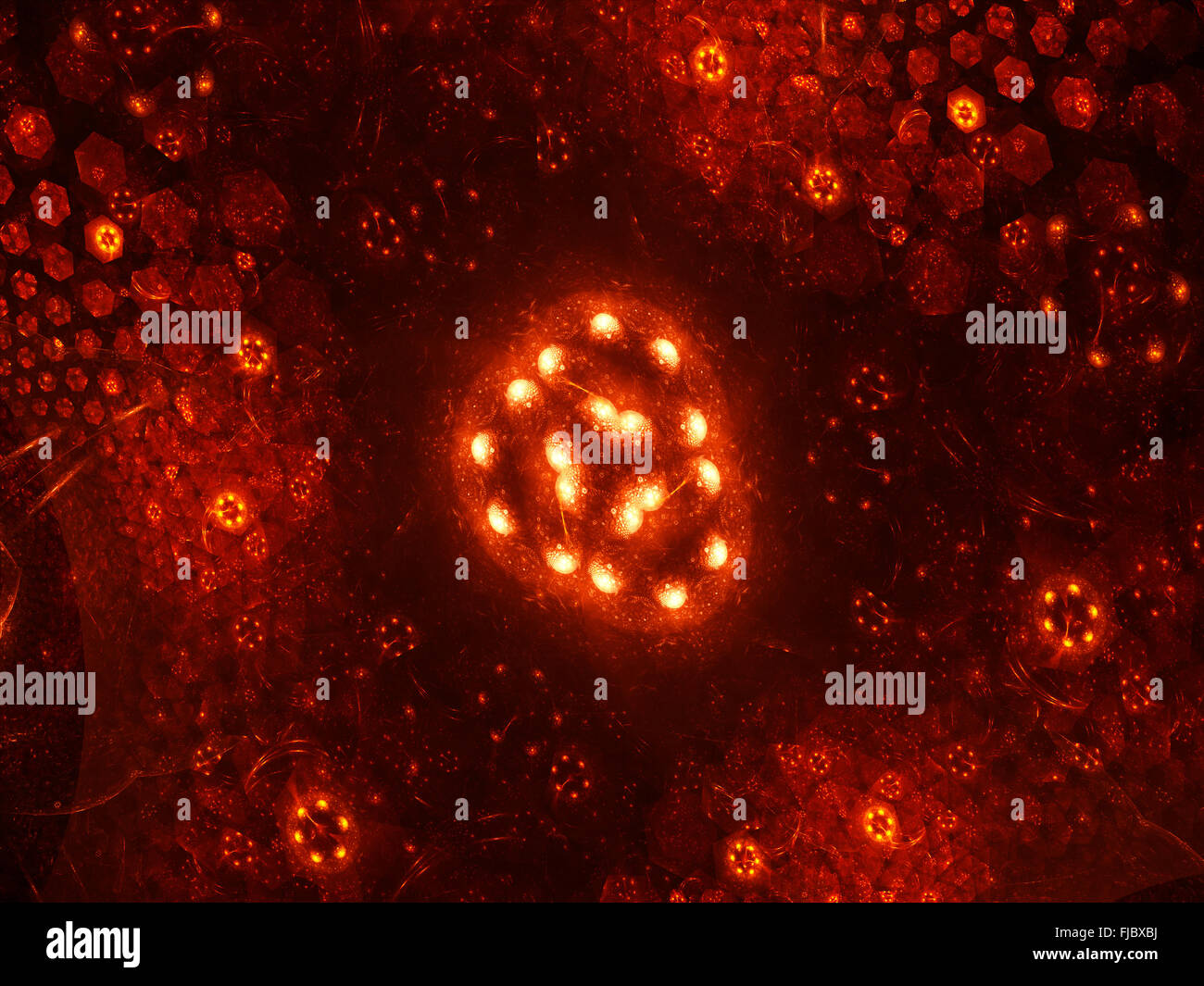 Glowing hot red abstract background, computer generated fractal Stock ...