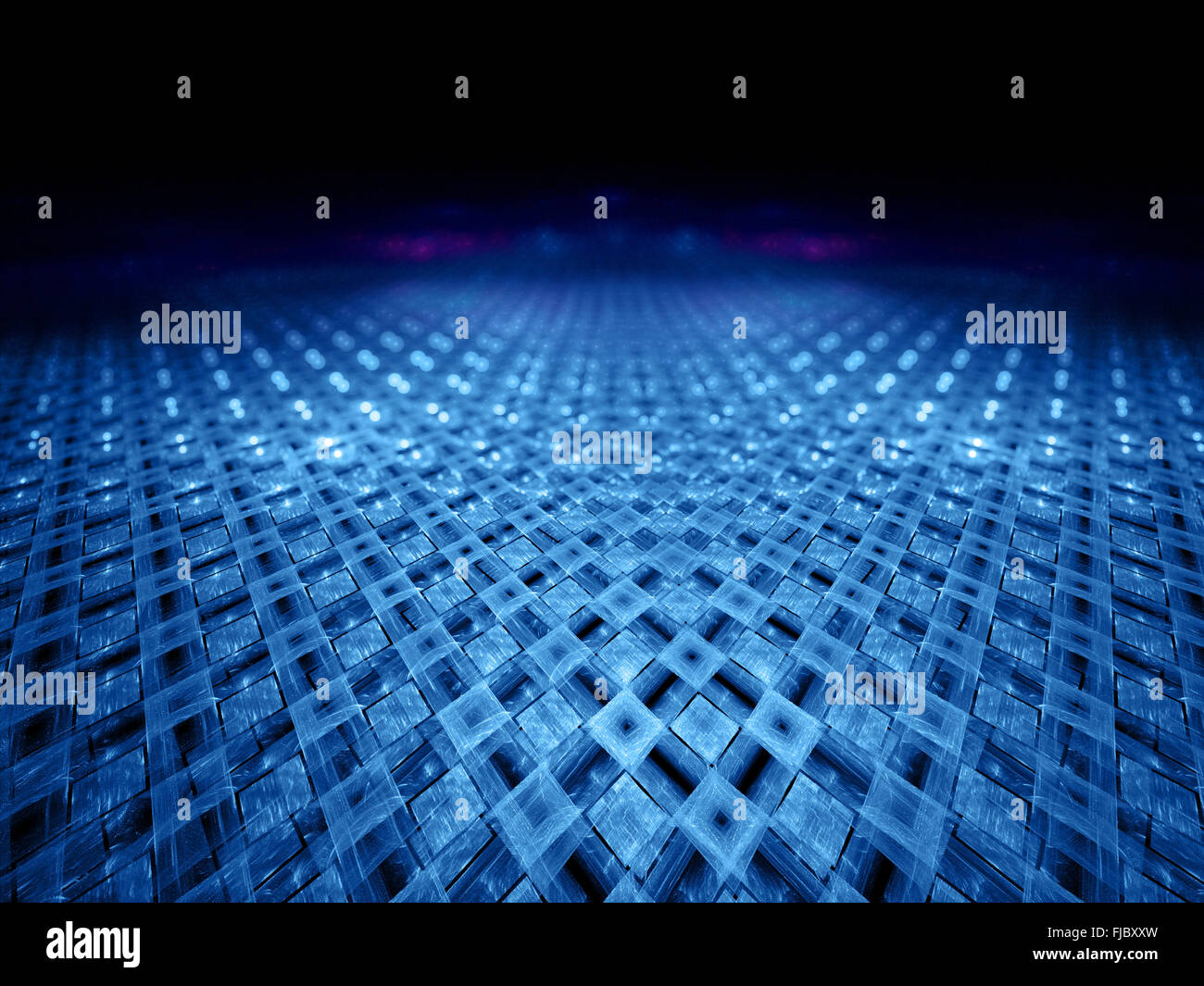 Blue futuristic grid, computer generated abstract background Stock ...