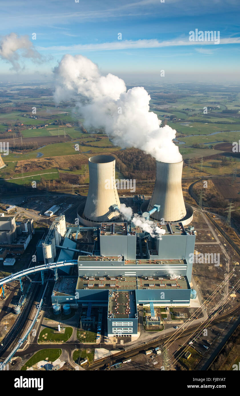 Aerial view, Kraftwerk Westfalen power plant, RWE Power, coal power ...