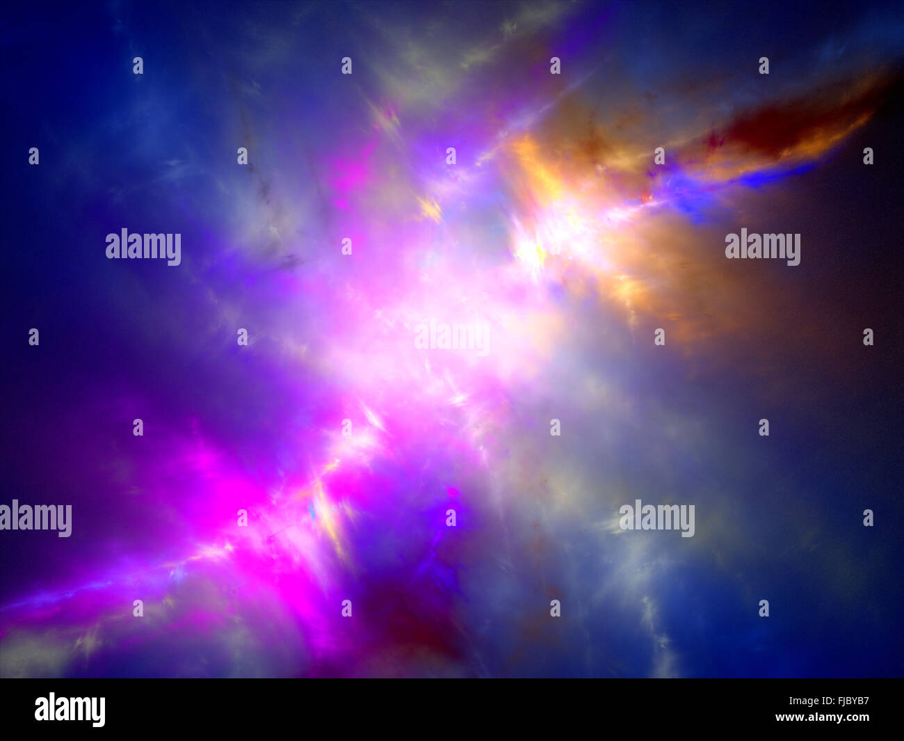 Multicolor nebula in space, computer generated abstract background ...