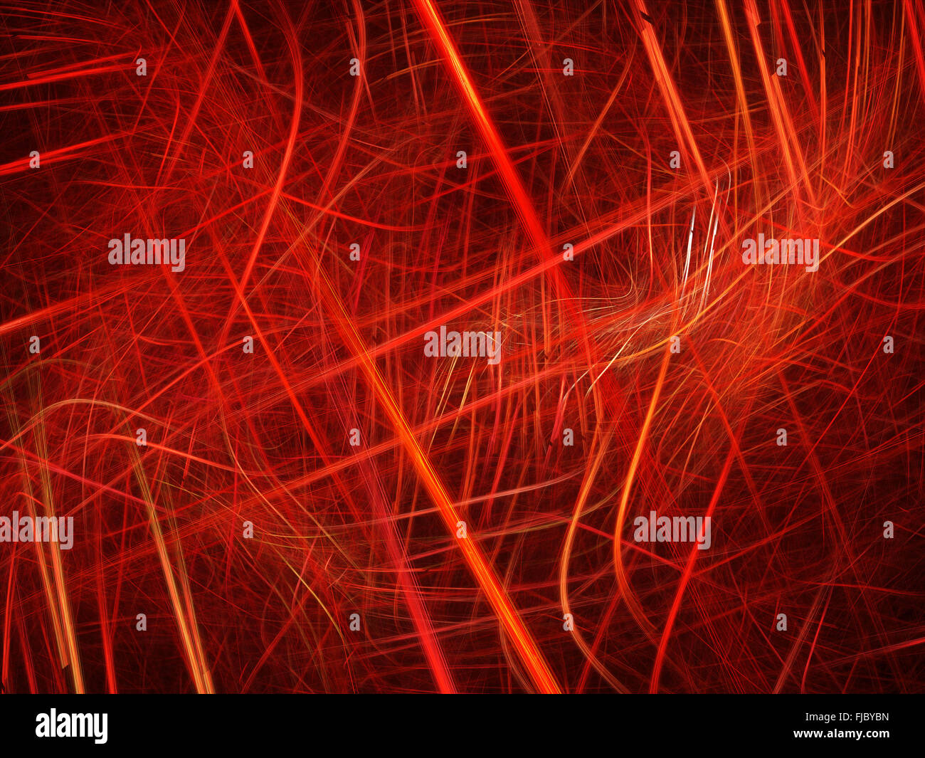 Colorful red plasma curves in space, computer generated abstract ...