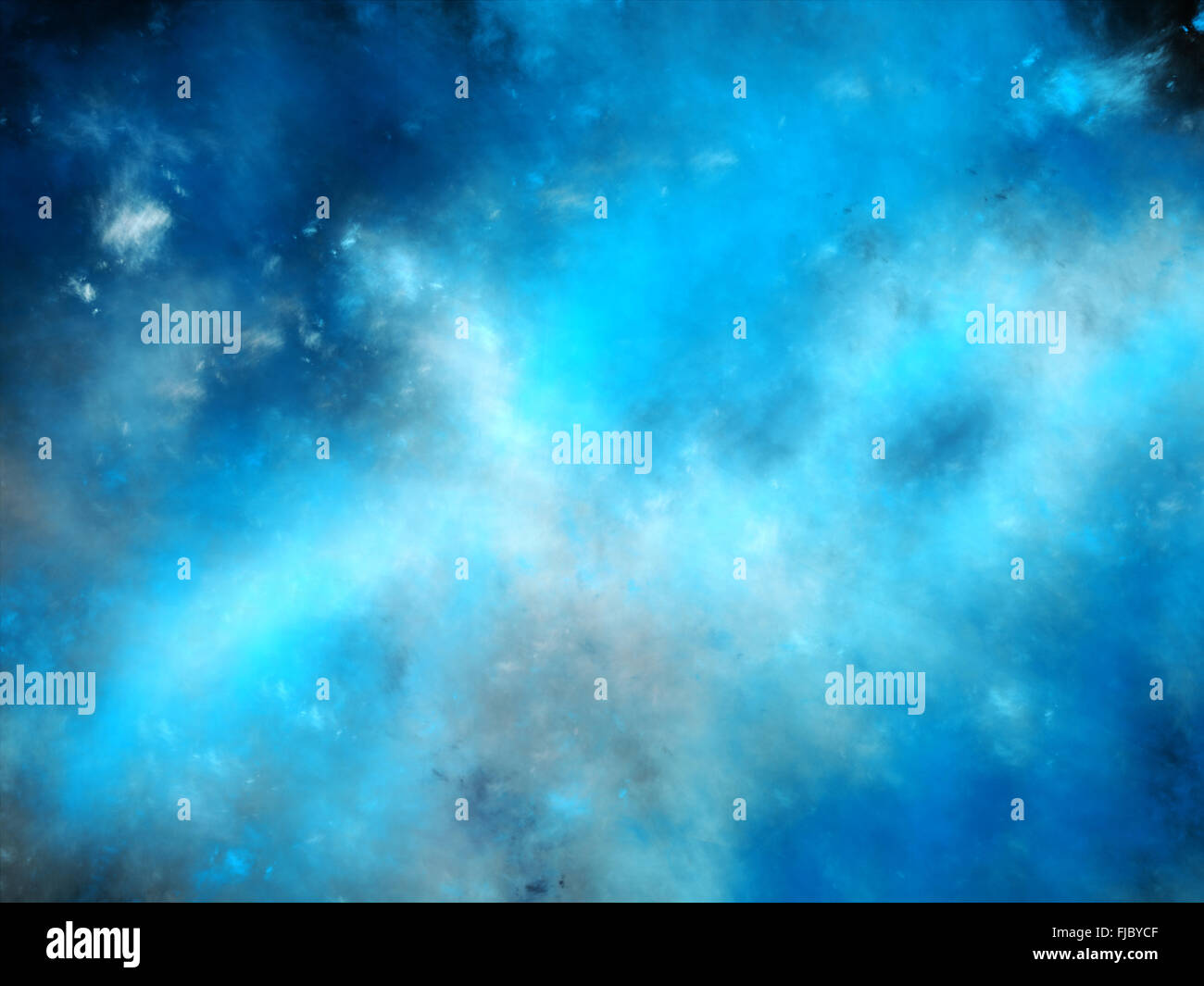 Blue space fog, glowing multicolored plasma in space, computer ...