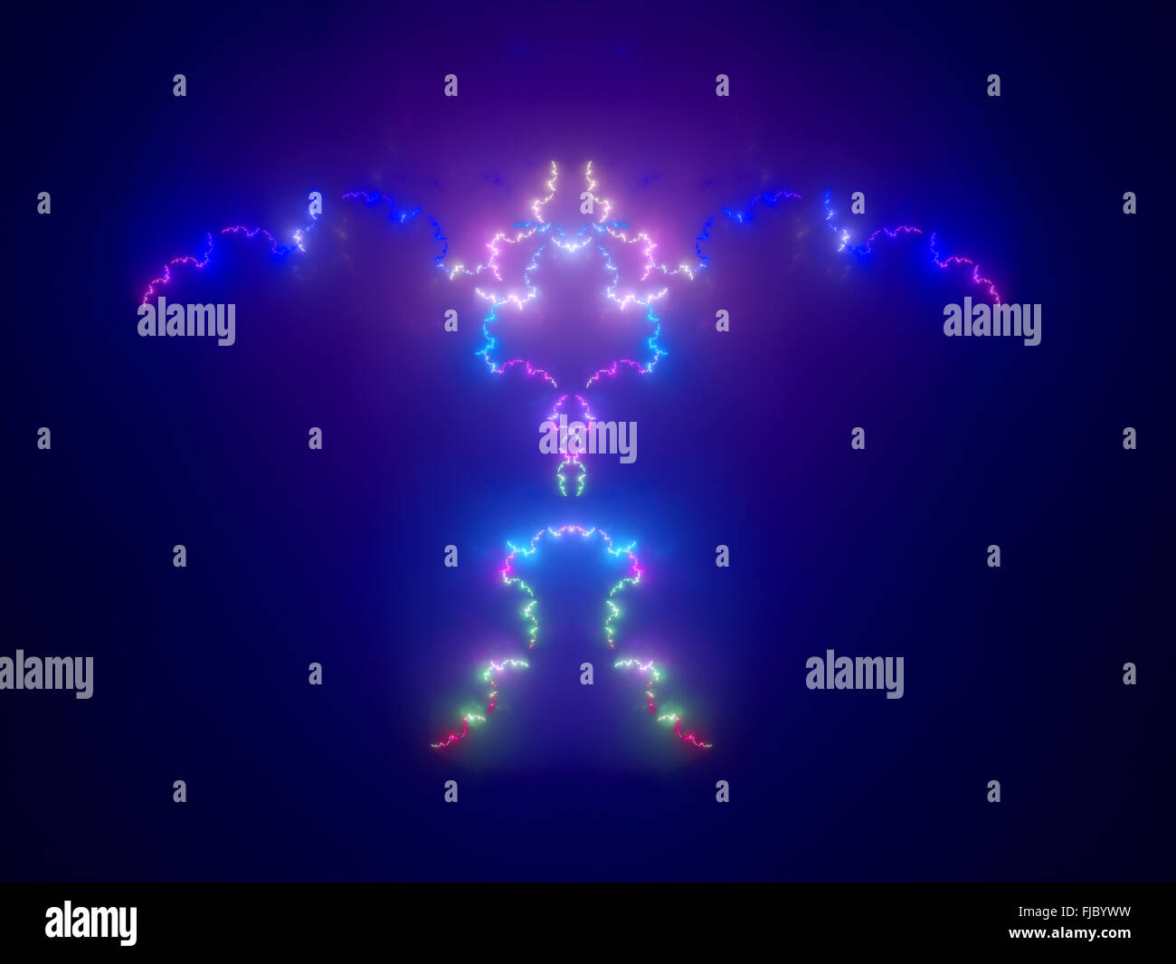 Fractal human shape in space, genesis, computer generated abstract ...