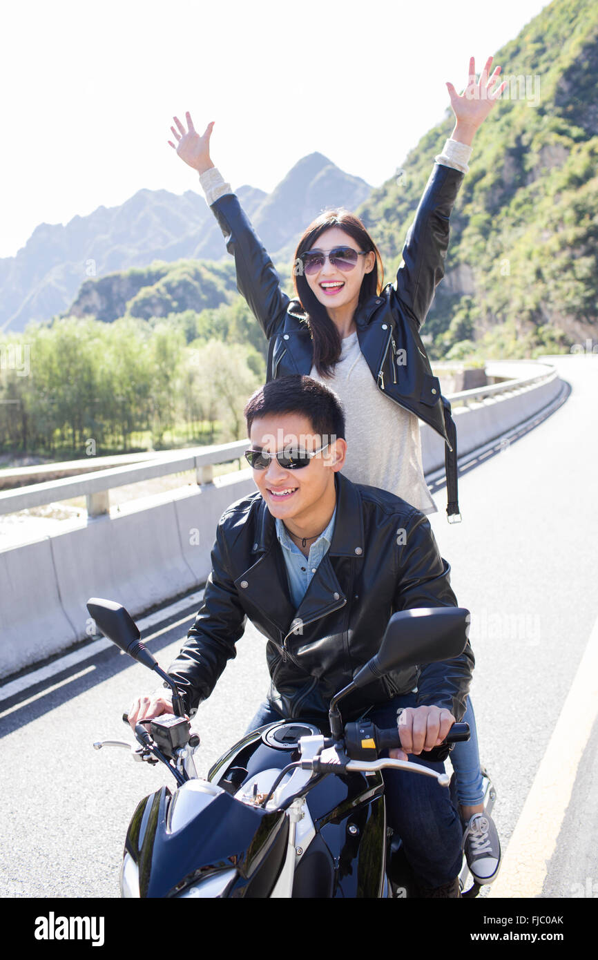 Couple riding motorcycle hi-res stock photography and images - Alamy