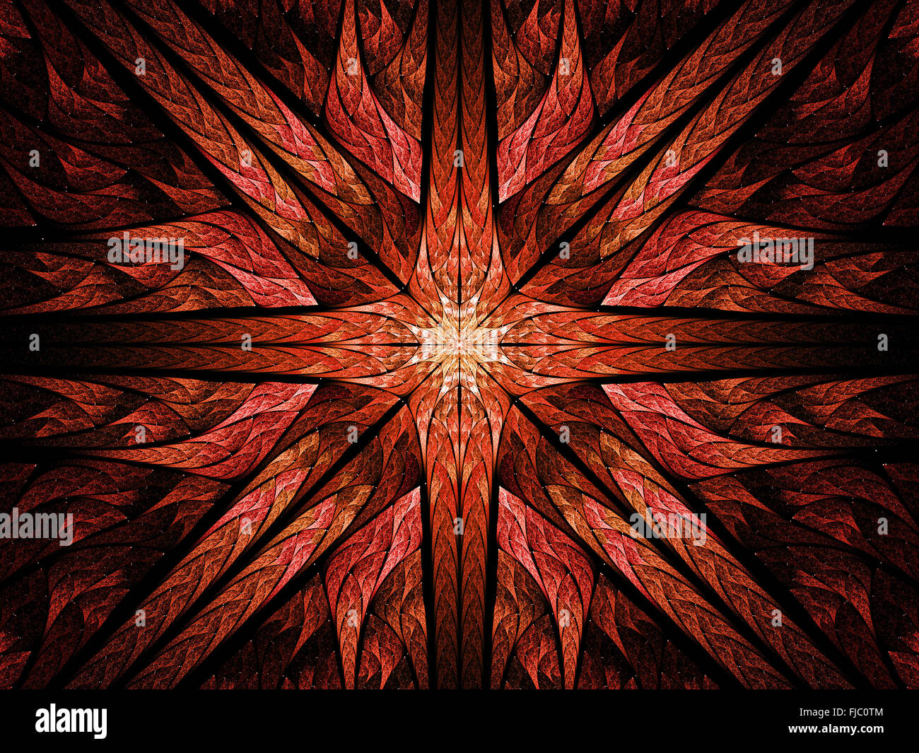 Red stained-glass, computer generated abstract background Stock Photo ...