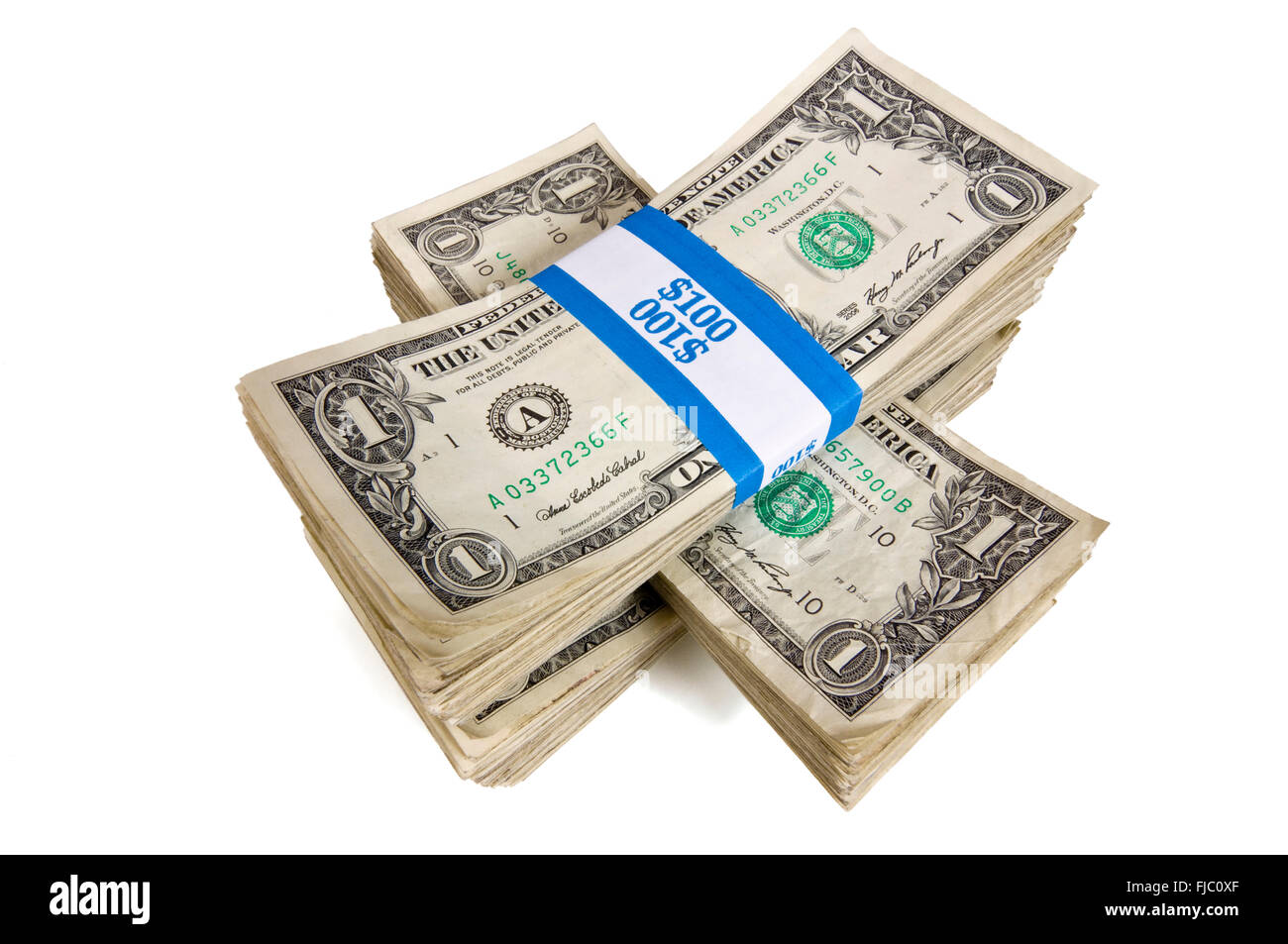 Bundles of one dollar bills hi-res stock photography and images - Alamy