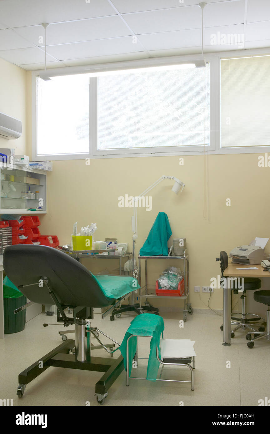 Hospital doctor room with equipment. Indoor. Vertical Stock Photo - Alamy