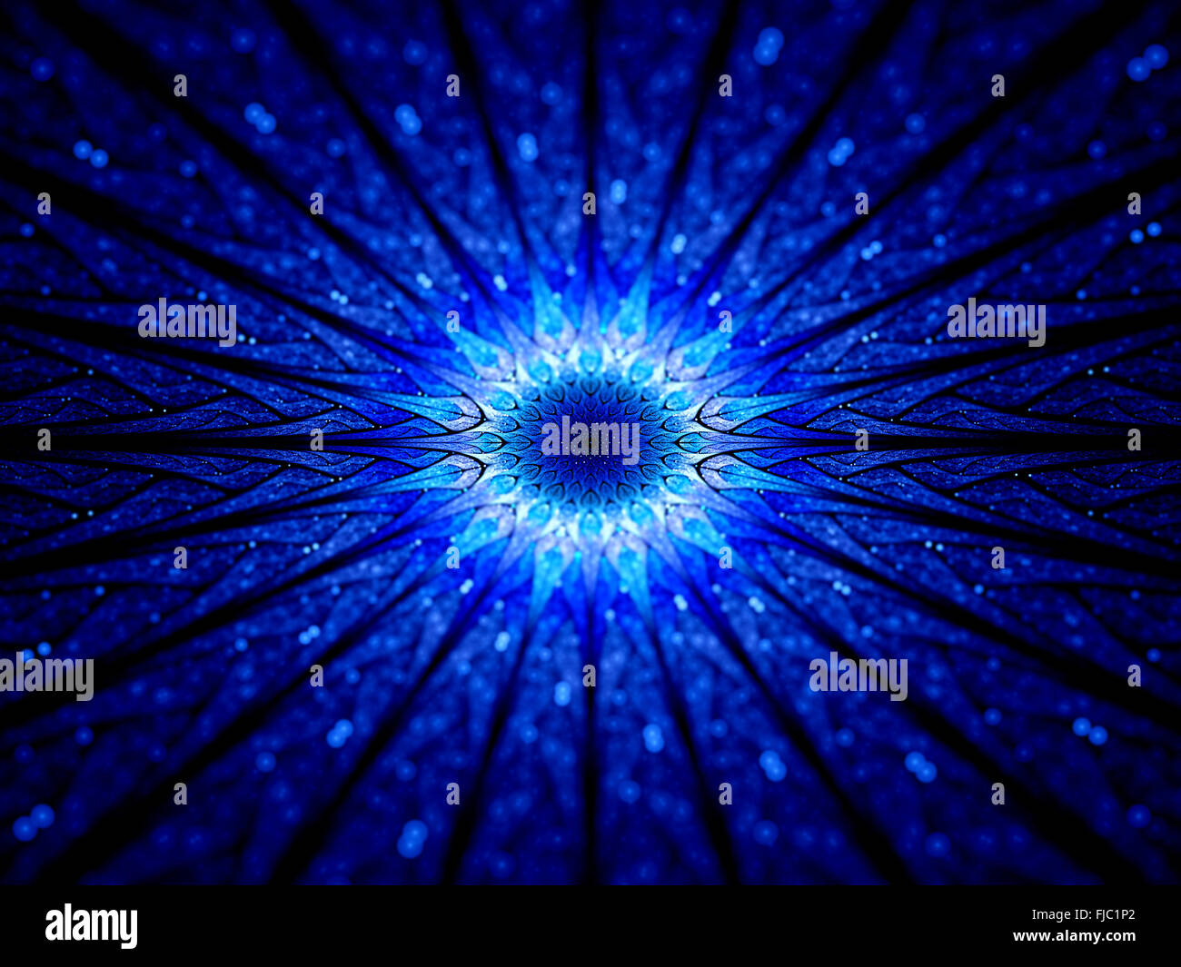Blue glowing galactic clock in space, computer generated abstract ...
