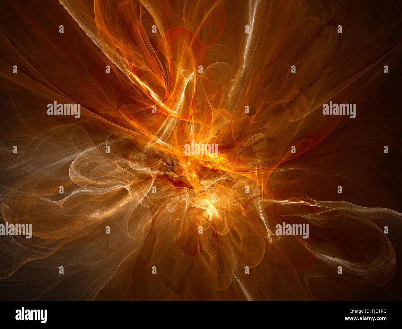 Orange glowing plasma flame, computer generated abstract background ...
