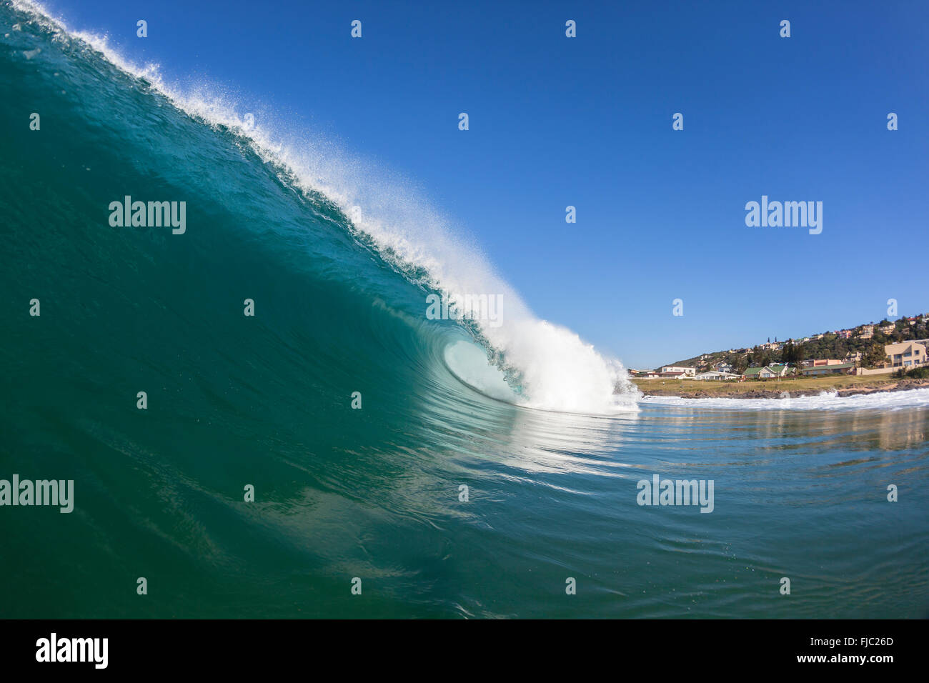 Ocean Wave crashing breaking water swimming inside closeup encounter ...