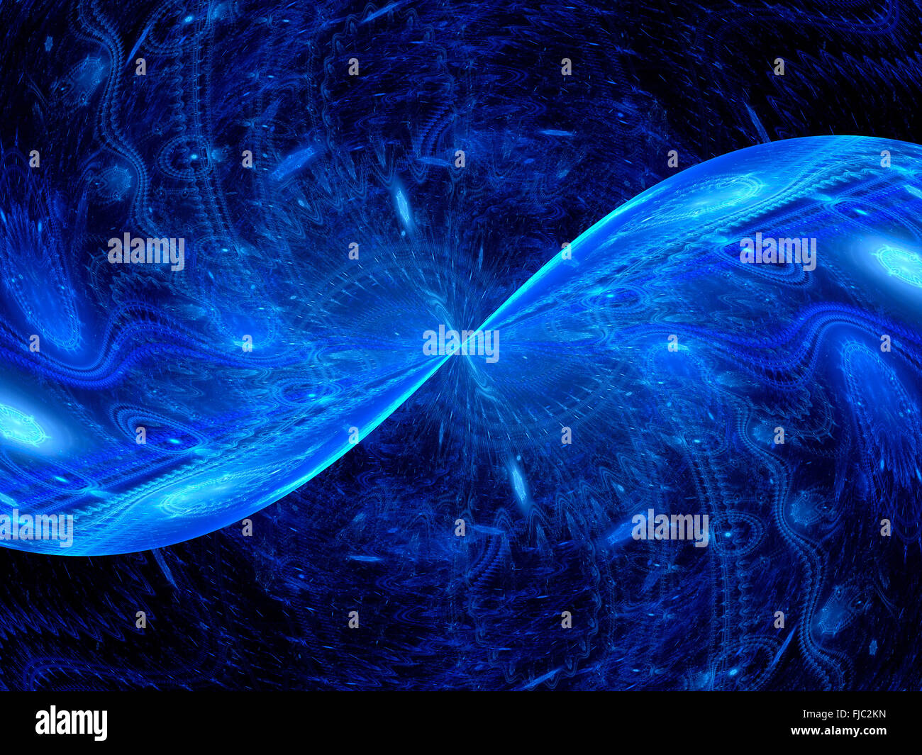 Blue glowing artificial intelligence, computer generated abstract ...