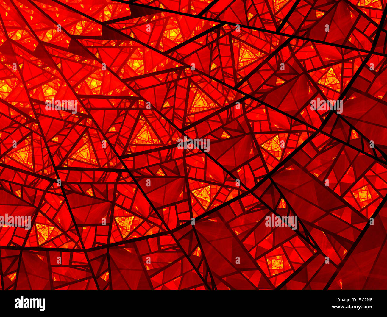 Fire of hell stained glass, computer generated abstract background ...