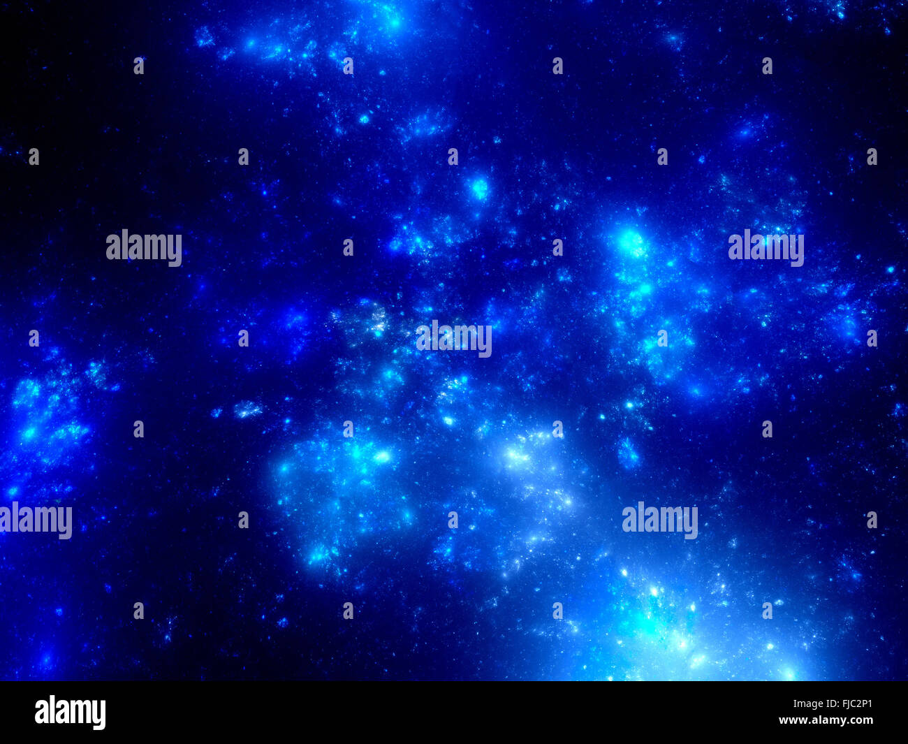 Blue clusters in deep space, computer generated abstract background ...