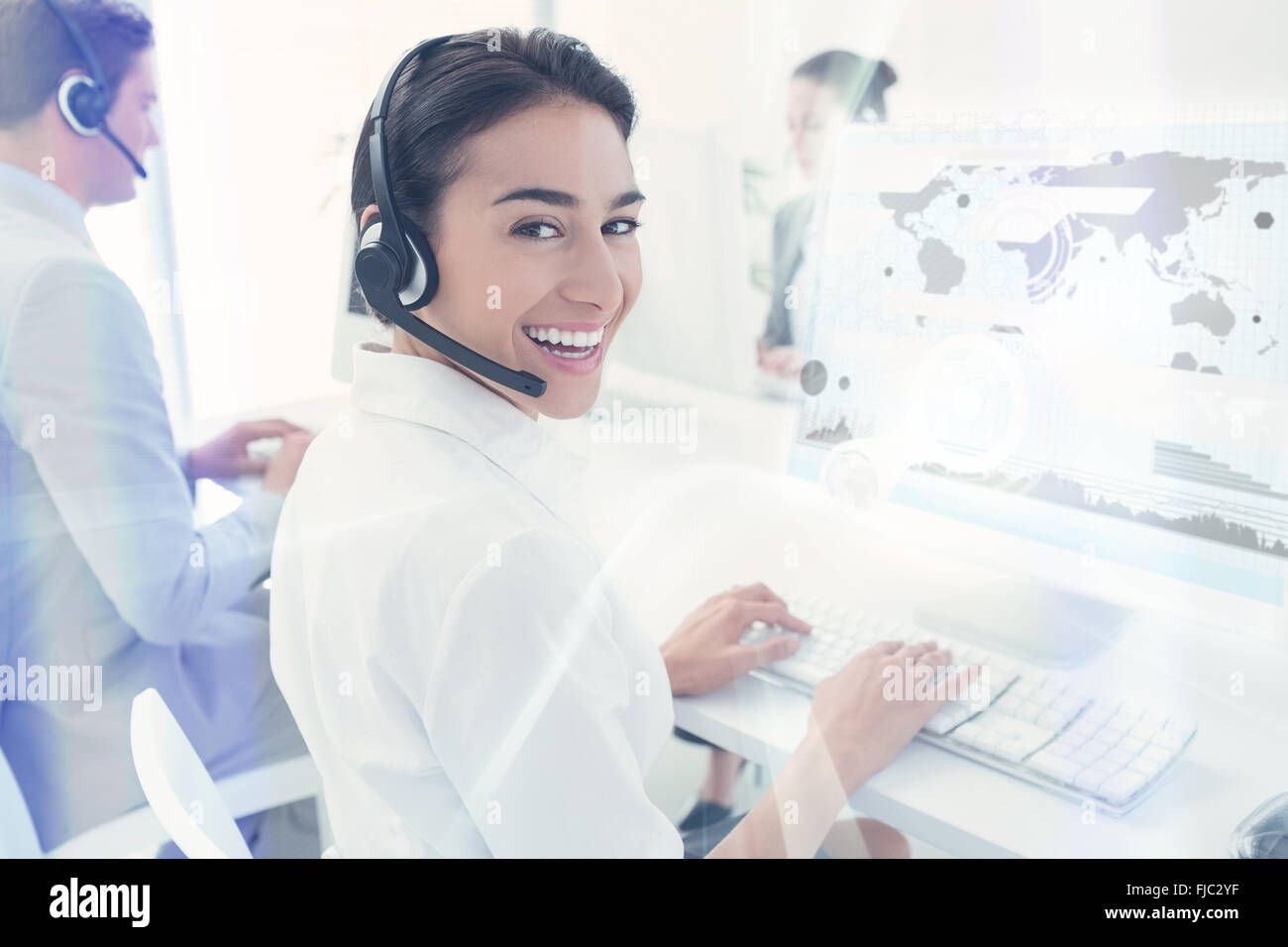 Composite image of business people working Stock Photo - Alamy