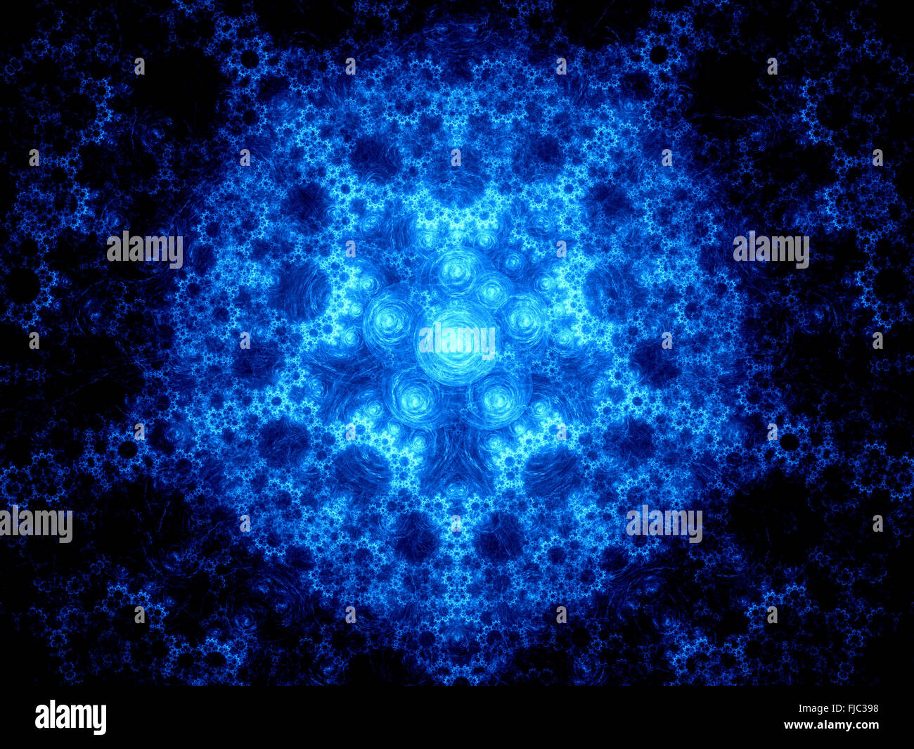 Blue glowing artificial intelligence, computer generated abstract ...