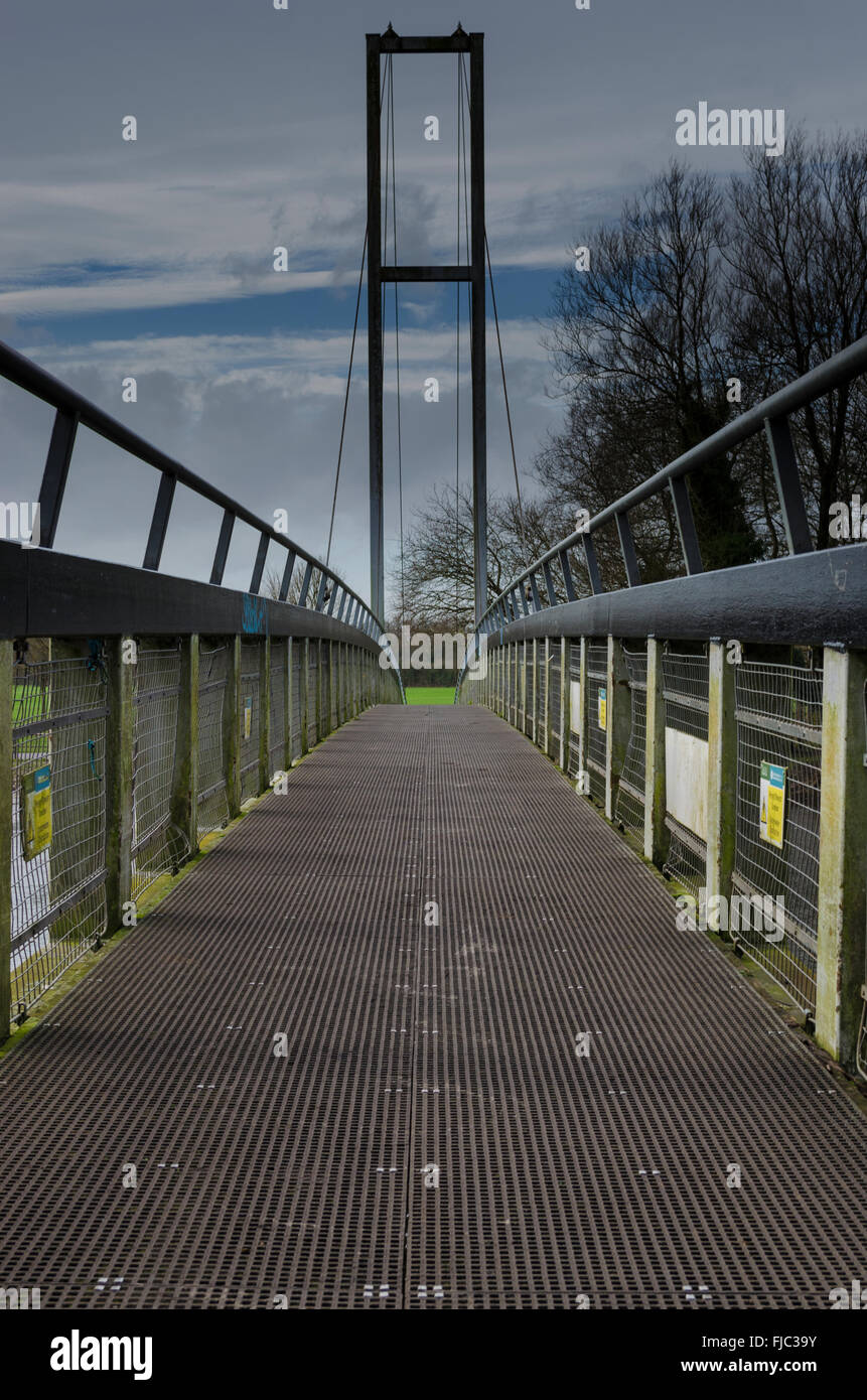 Steel suspension foot bridge Stock Photo - Alamy