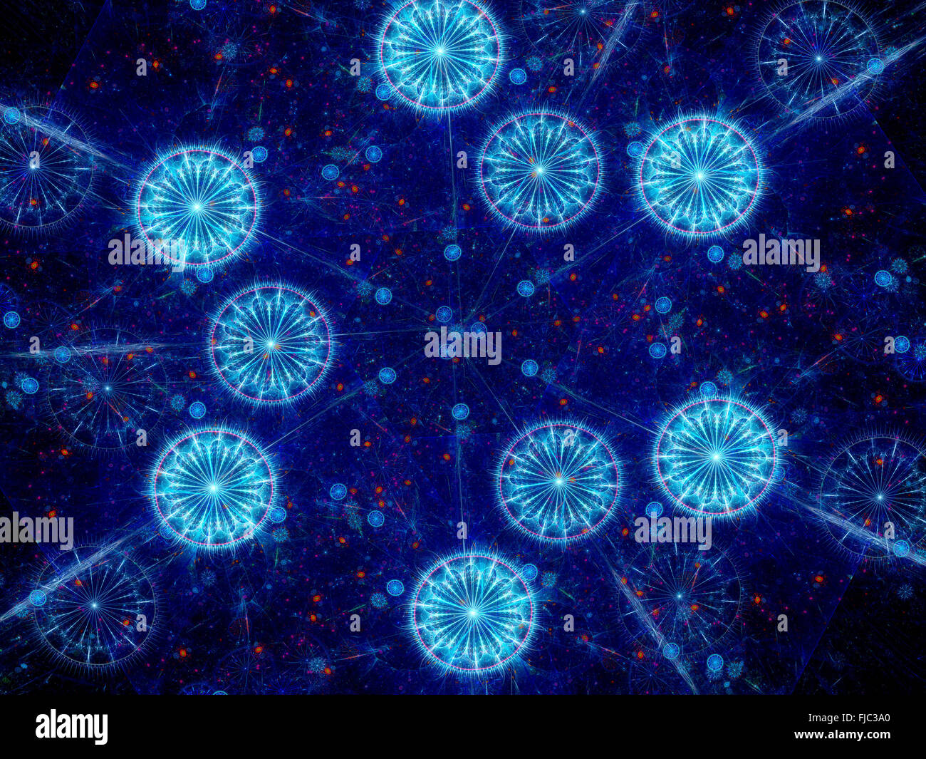 Dangerous round shape viruses, computer generated abstract background ...