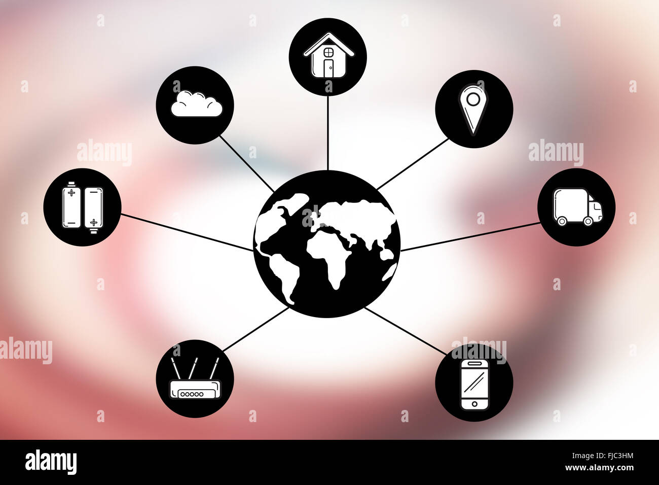 Composite image of connected world Stock Photo - Alamy