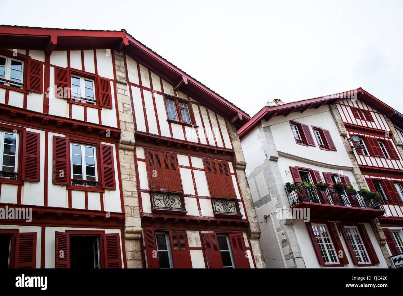 Typical Basque house in St Jean de Luz, Basque Country, France Stock ...