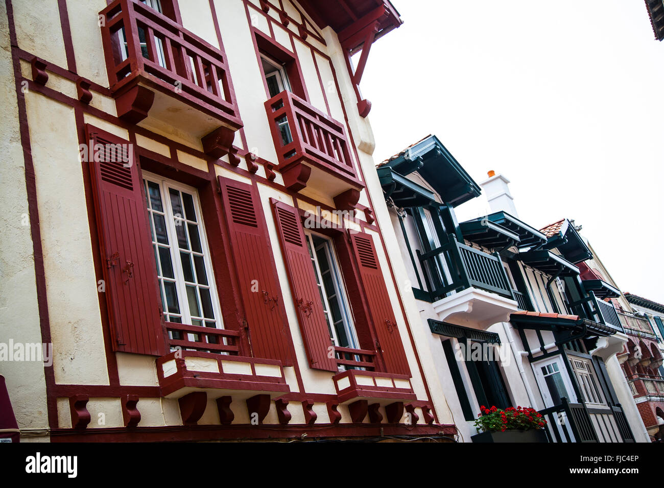 Typical Basque house in St Jean de Luz, Basque Country, France Stock ...