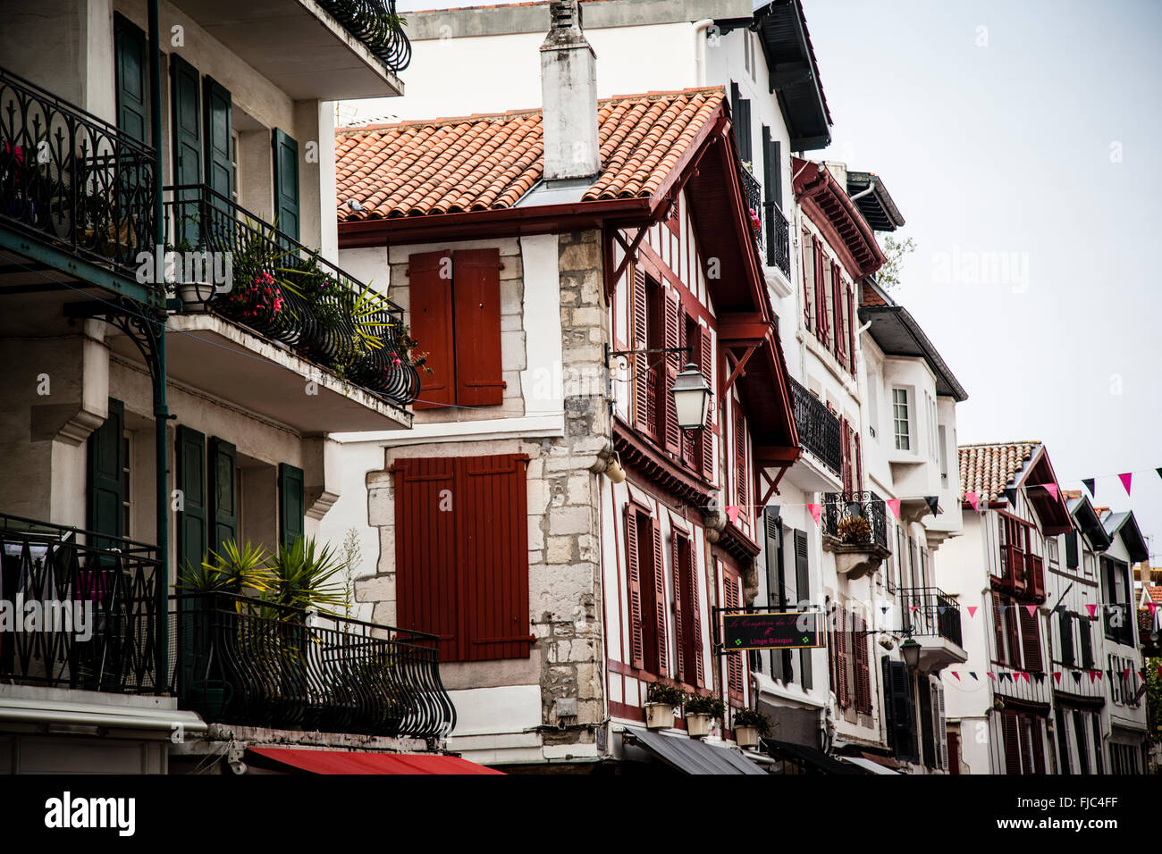 Typical Basque house in St Jean de Luz, Basque Country, France Stock ...
