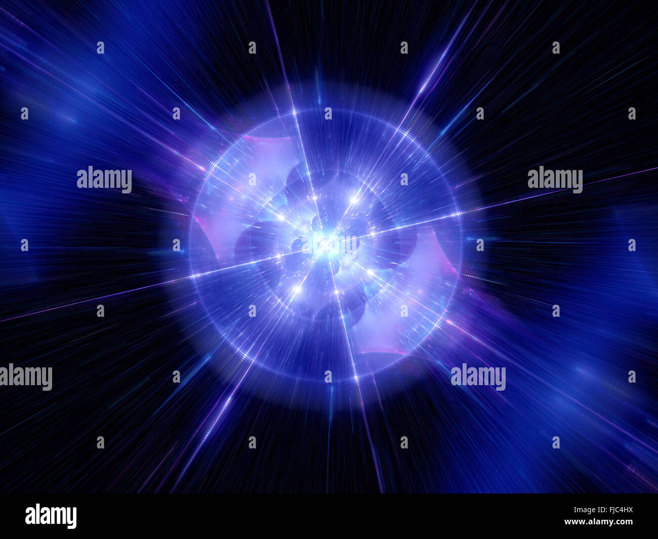 Sphere shaped glowing ufo, computer generated abstract background Stock ...