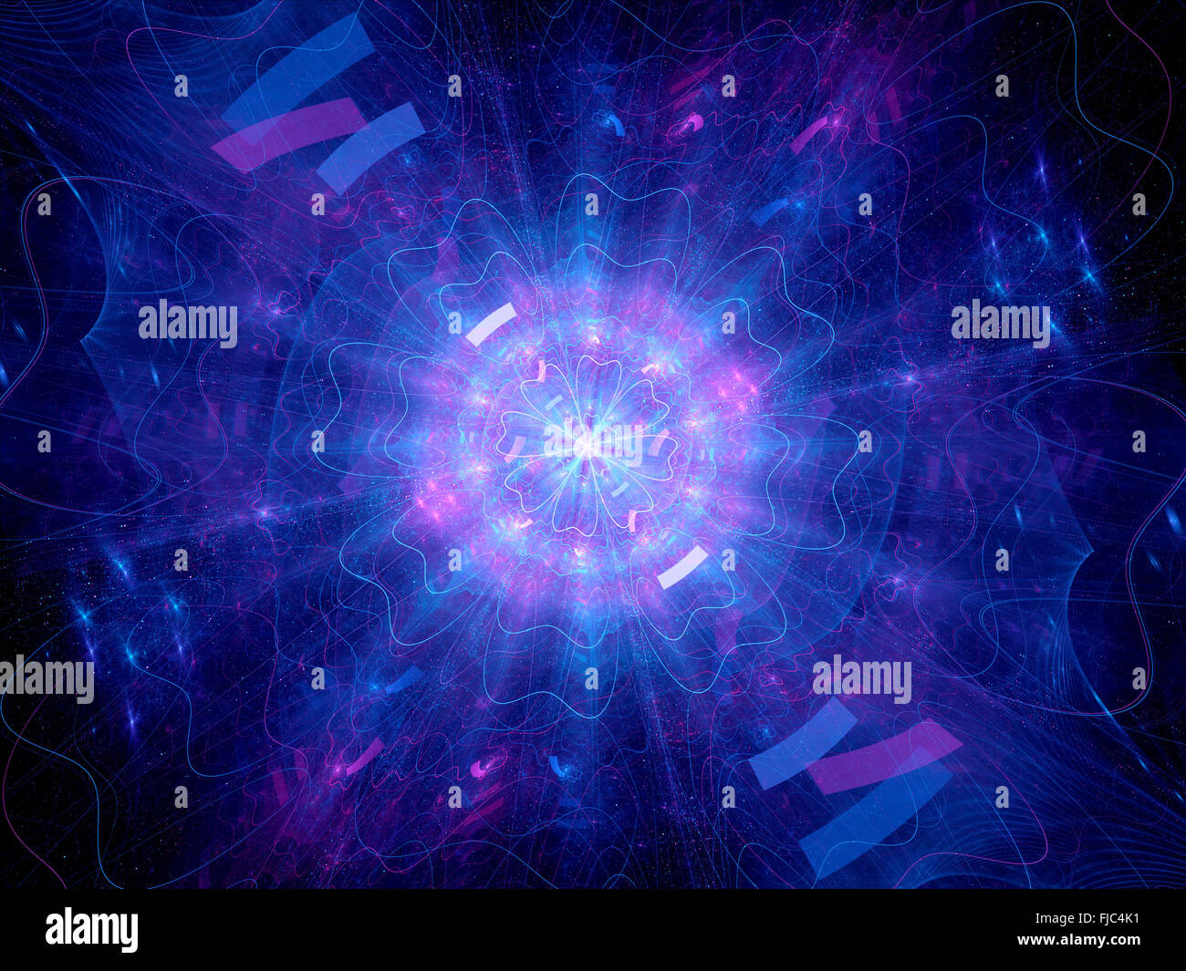 Blue glowing Higgs boson, computer generated abstract background Stock ...