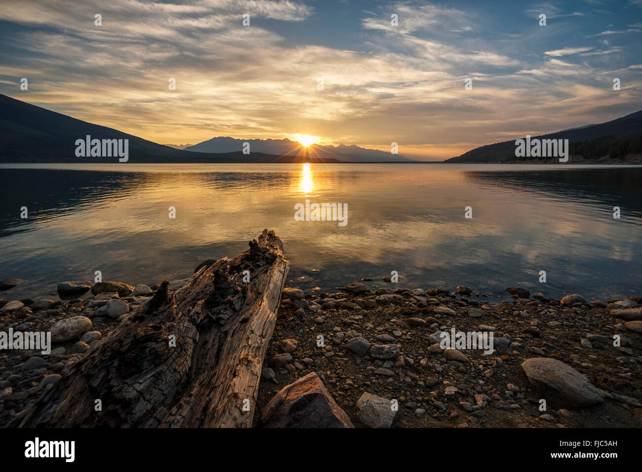 Kinbasket Lake, Canoe Reach, near Valemount, British Columbia in the ...