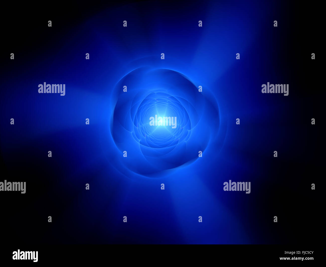 High speed rotating glowing object in space, computer generated ...
