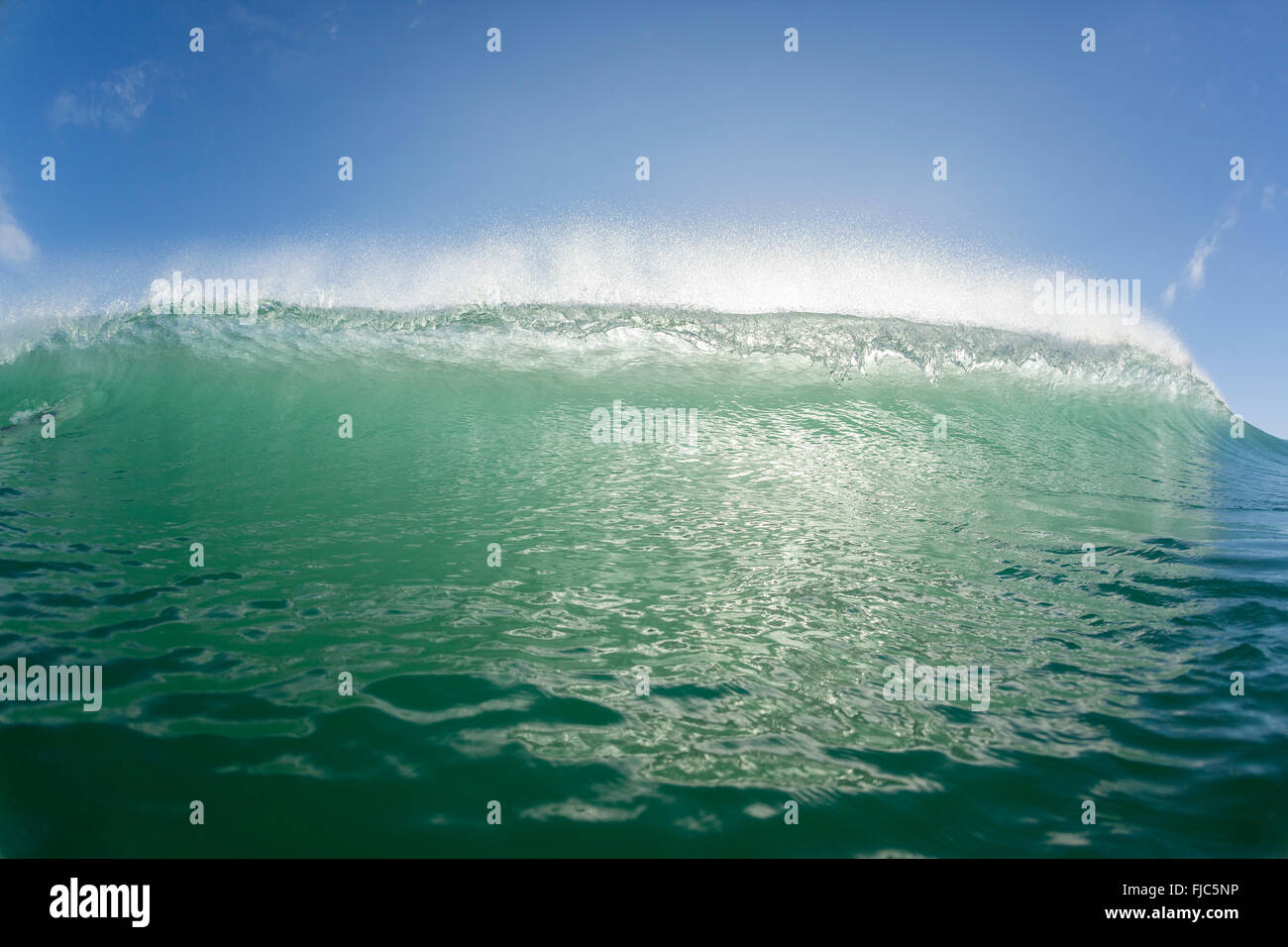 Ocean Wave crashing breaking water swimming inside closeup encounter ...