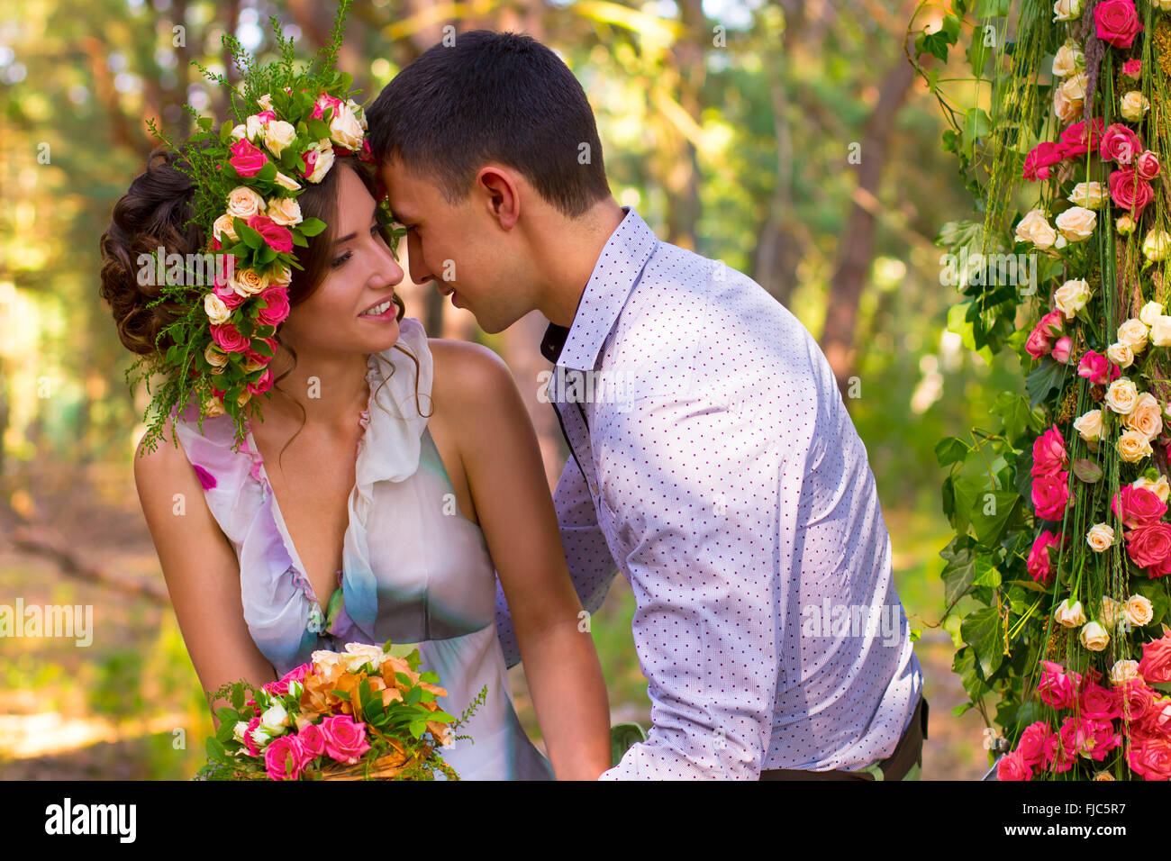 Beautiful couple in park Stock Photo - Alamy