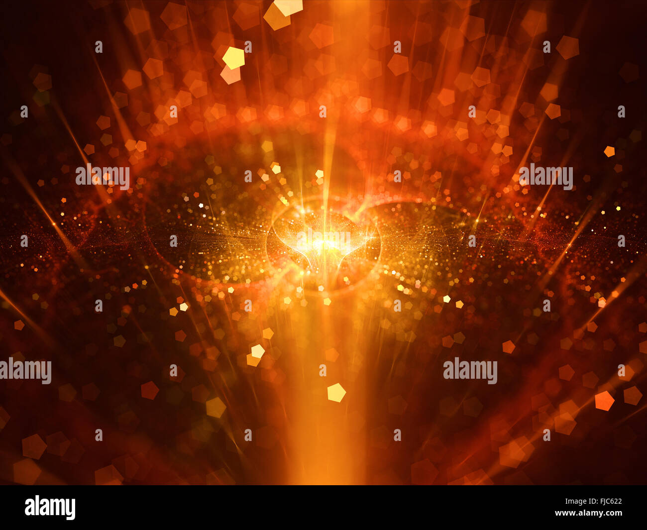 Fiery galaxy in space, computer generated abstract background Stock ...