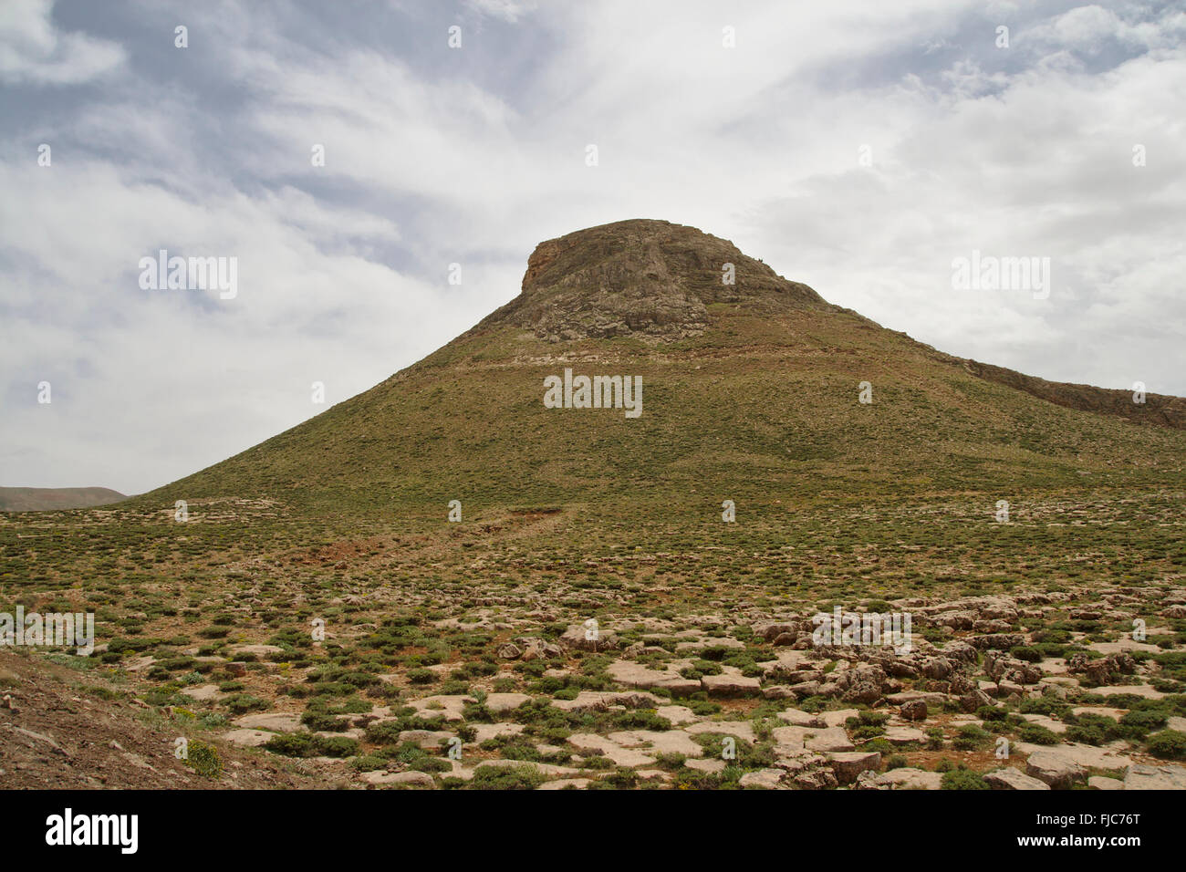 Soleimans Prison (Zendan-e Soleiman), a 110 m high travertine cone with ...