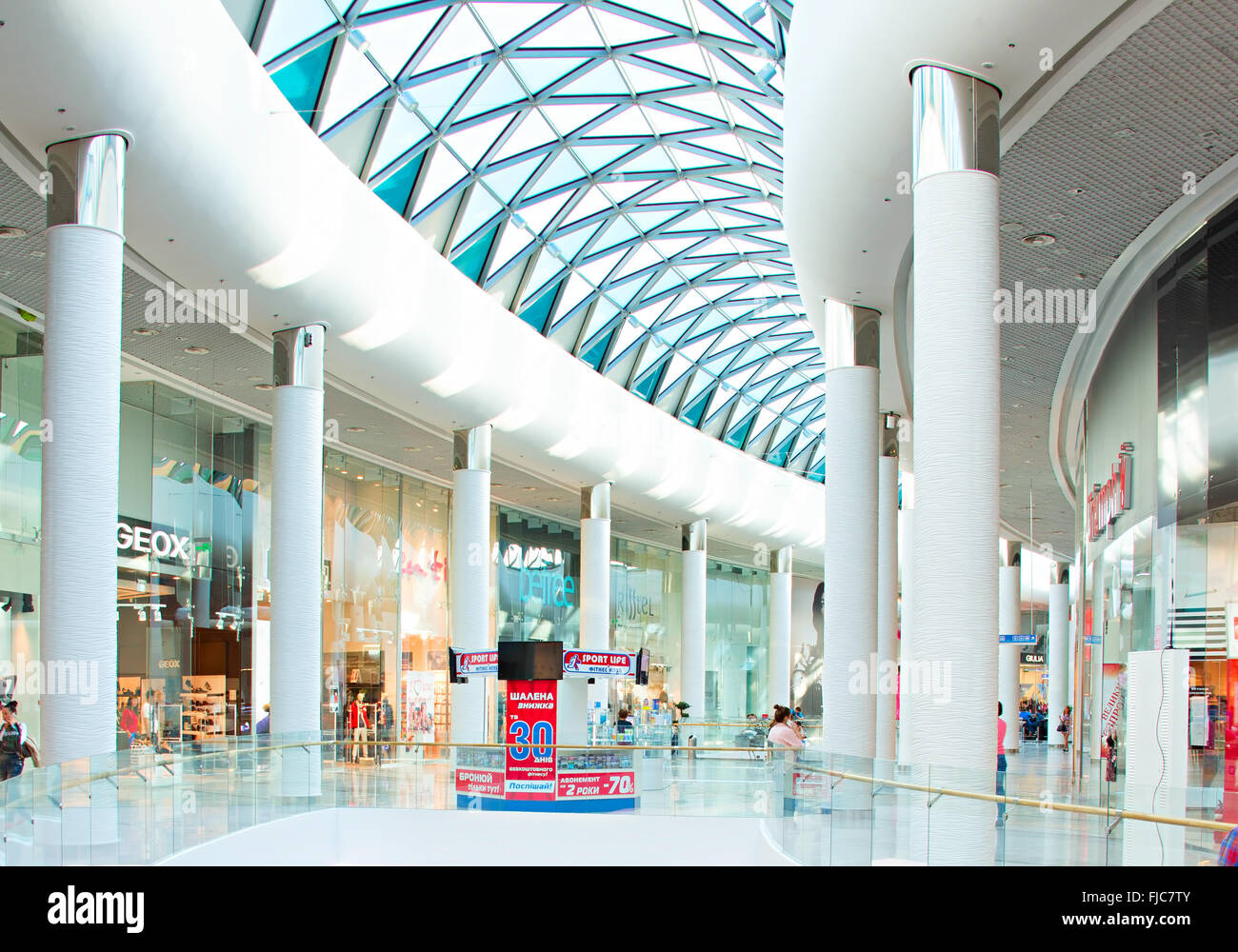 People at Ocean Plaza shopping mall in Kyiv. Ocean Plaza is the second ...