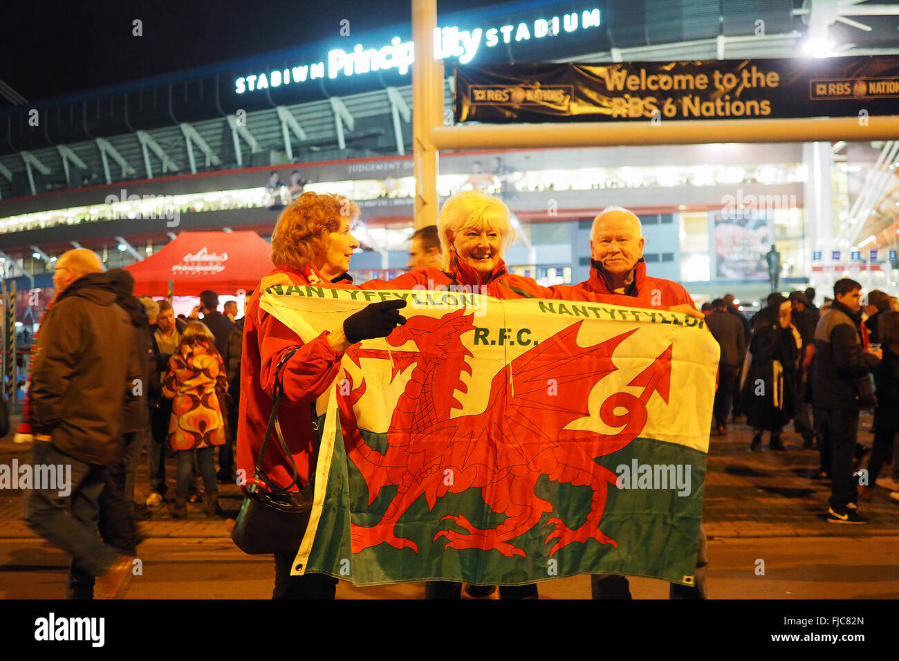 Cardiff,Wales,UK :Welsh supporters outside Principality Stadium before ...