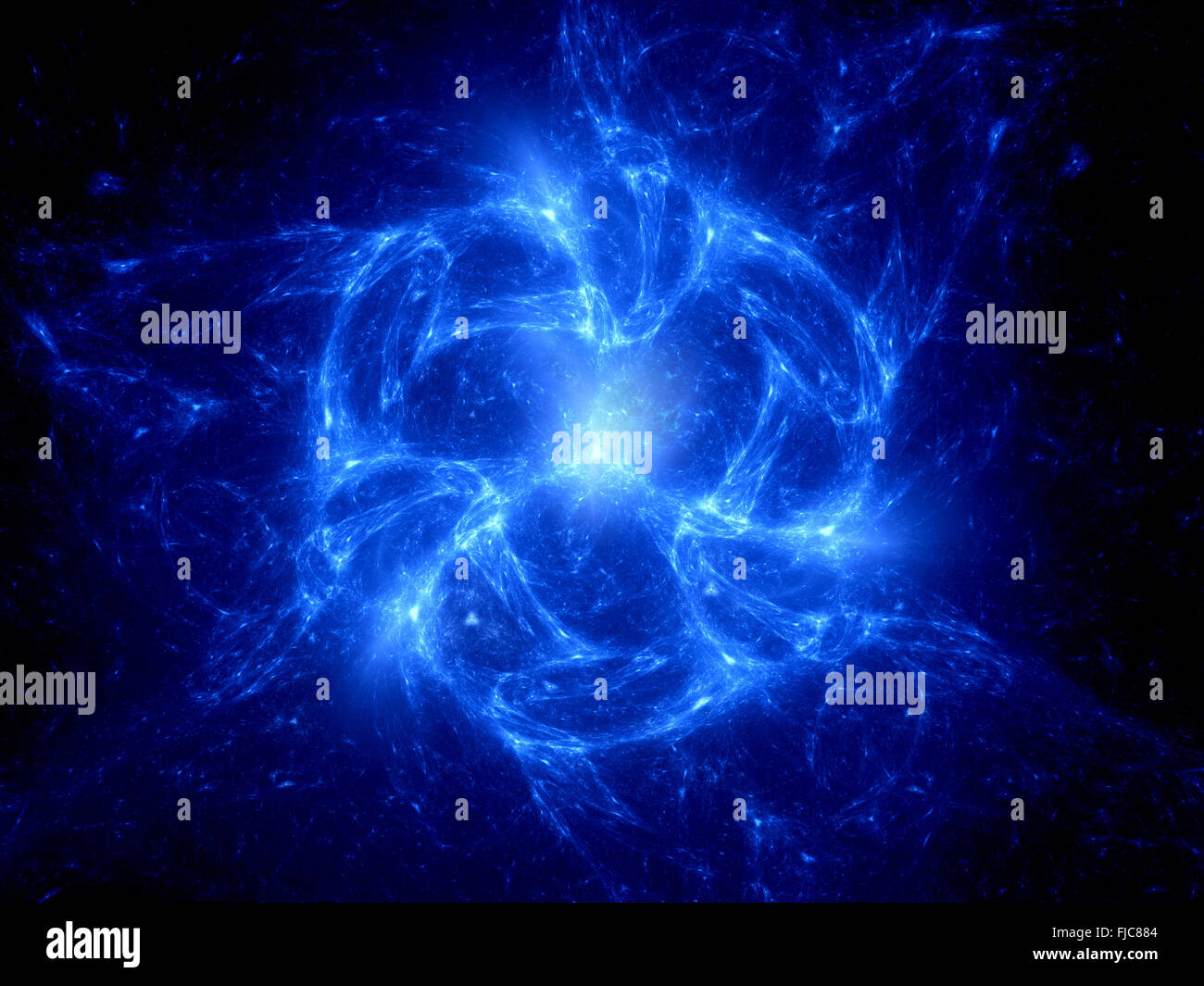 Blue glowing plasma in space, computer generated abstract background ...