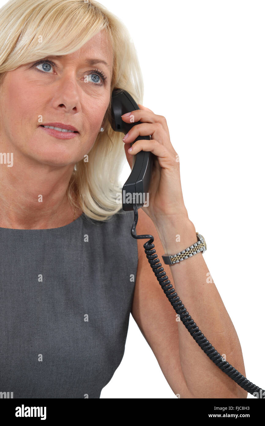 Woman on the phone Stock Photo - Alamy