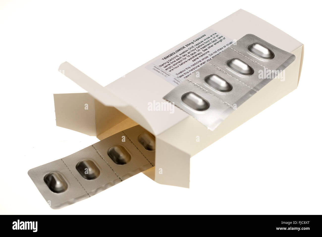Boxed hard capsules of Temodal Temozolomide Chemotheraphy cytotoxic ...
