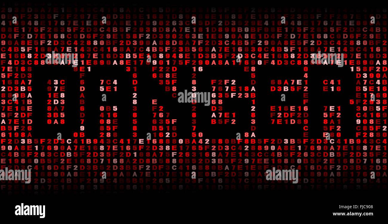 Danger text on hex code illustration Stock Photo - Alamy