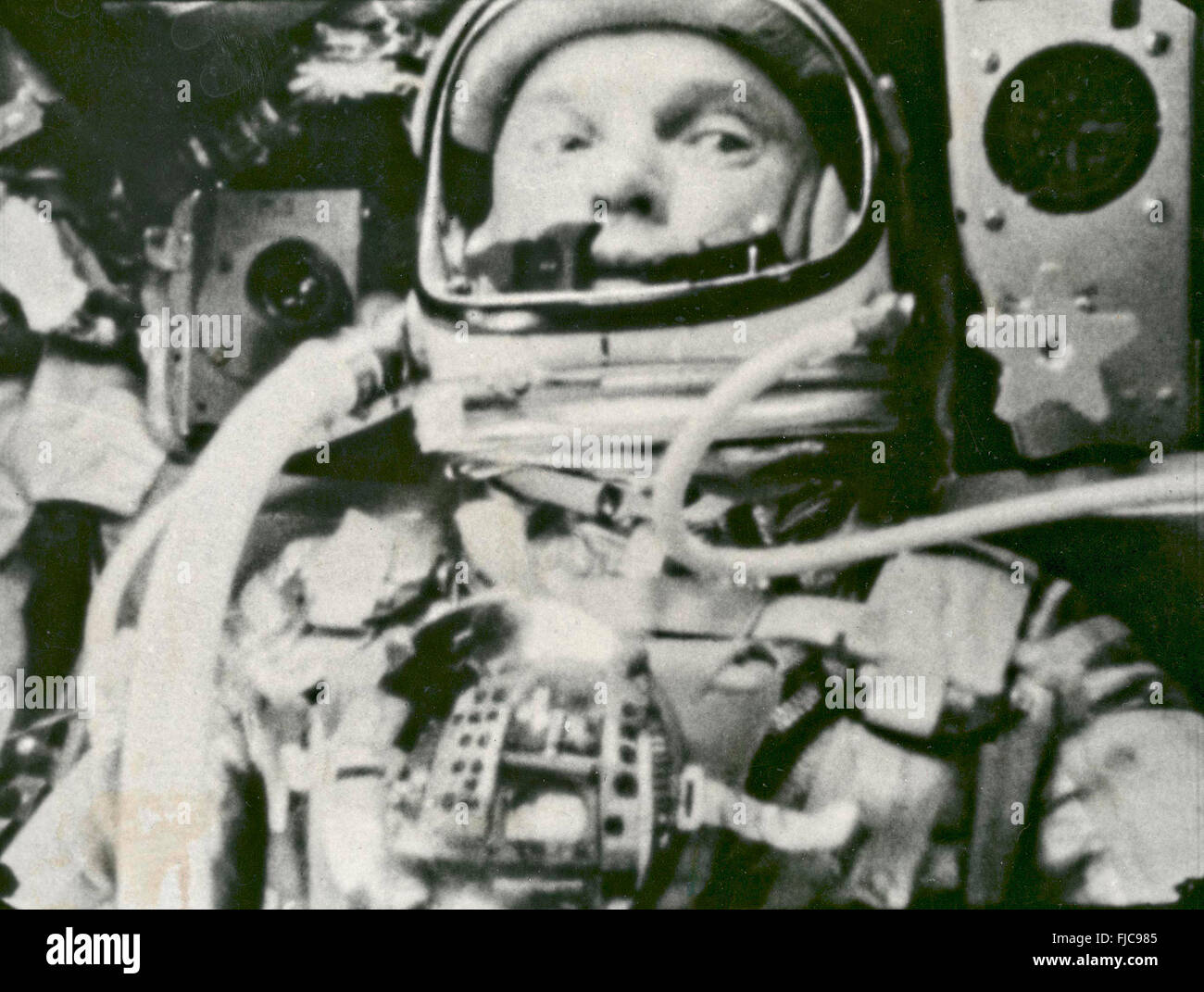 NASA Astronaut John Glenn photographed in space by an automatic ...
