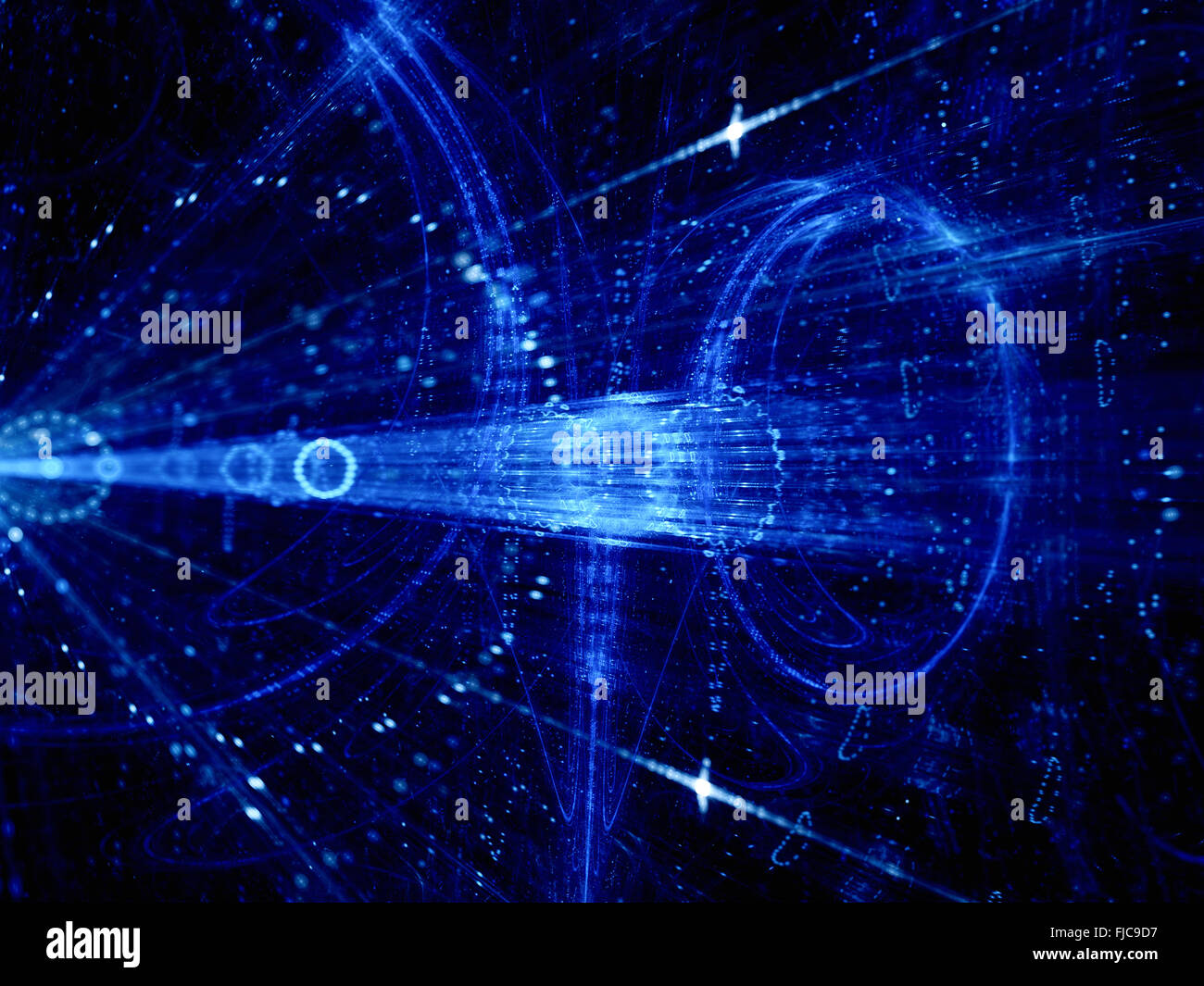 Blue glowing future technology, computer generated abstract background ...