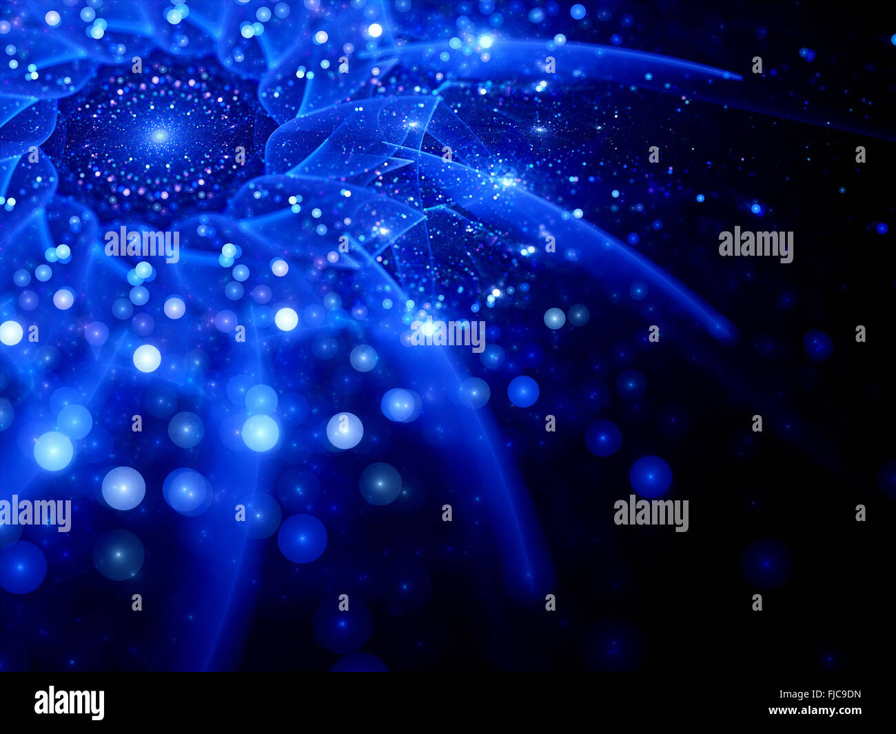 Blue glowing star shape, computer generated abstract background Stock ...