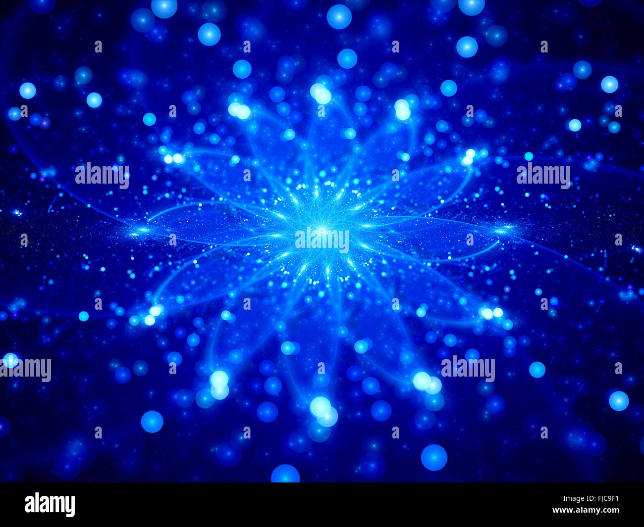 Blue glowing galactic clock, computer generated abstract background ...