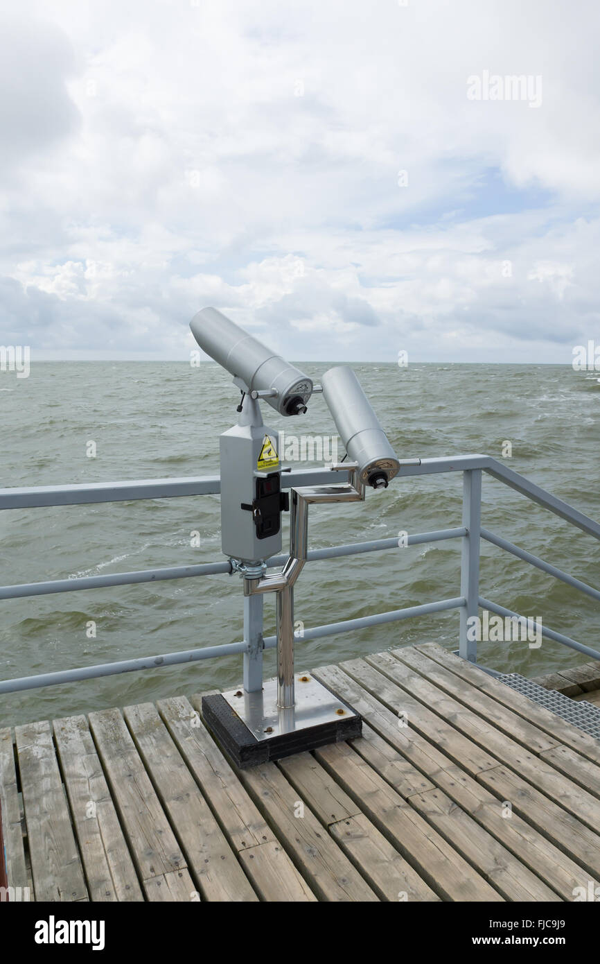 observation pipe on a sea pier for supervision Stock Photo - Alamy