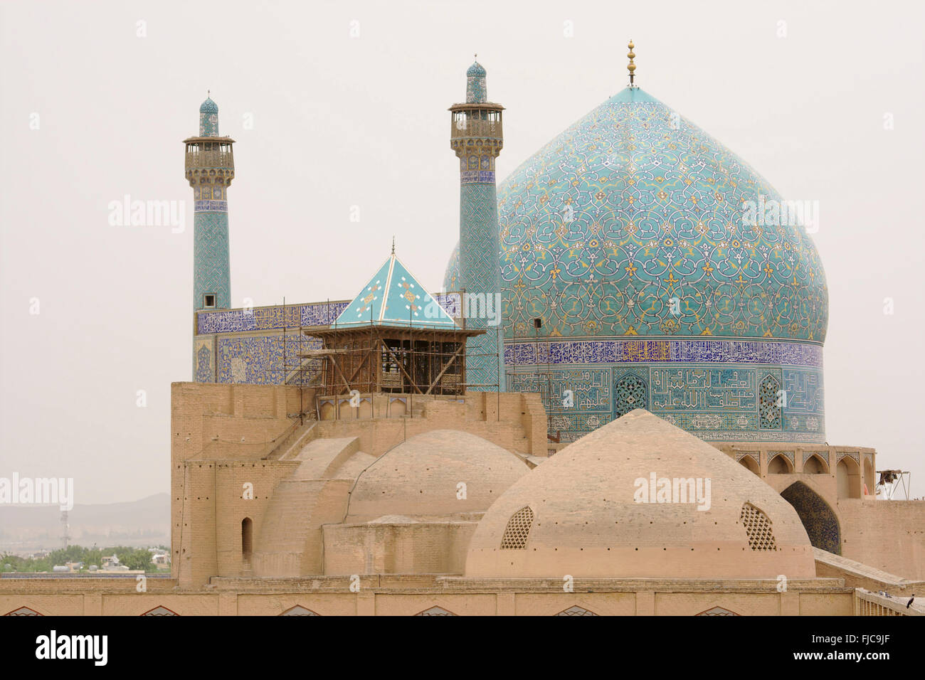 Dome and Minarets of Imam Mosque (Shah Mosque) in Isfahan, Iran Stock ...