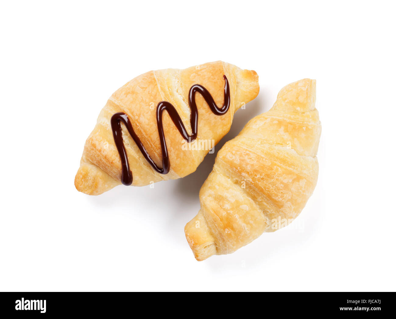 Tasty fresh croissants background Cut Out Stock Images & Pictures - Alamy