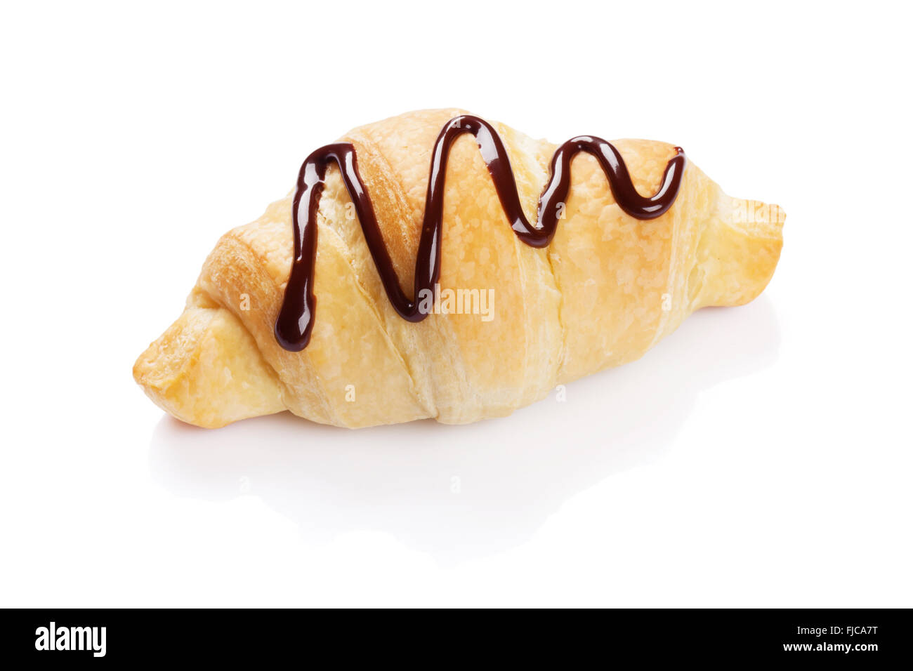 Fresh croissant with chocolate. Isolated on white background Stock ...