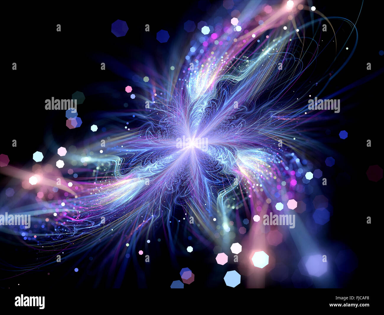Multicolored glowing mystery in space, computer generated abstract ...